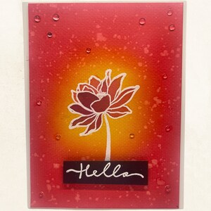Watercolor Embossed Folded Note Cards Pretty Lotus Flower Any Occassion ...