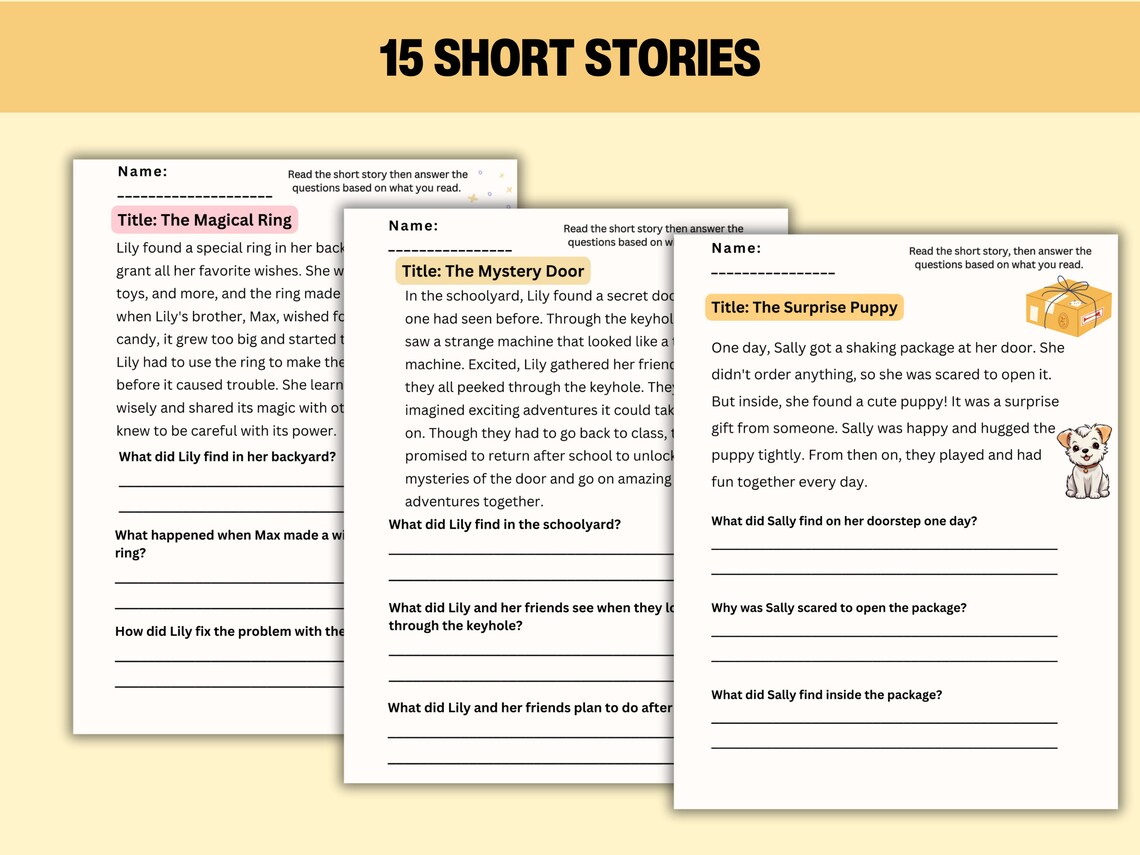 First Grade Reading Comprehension Worksheets 1st Grade Short Stories ...