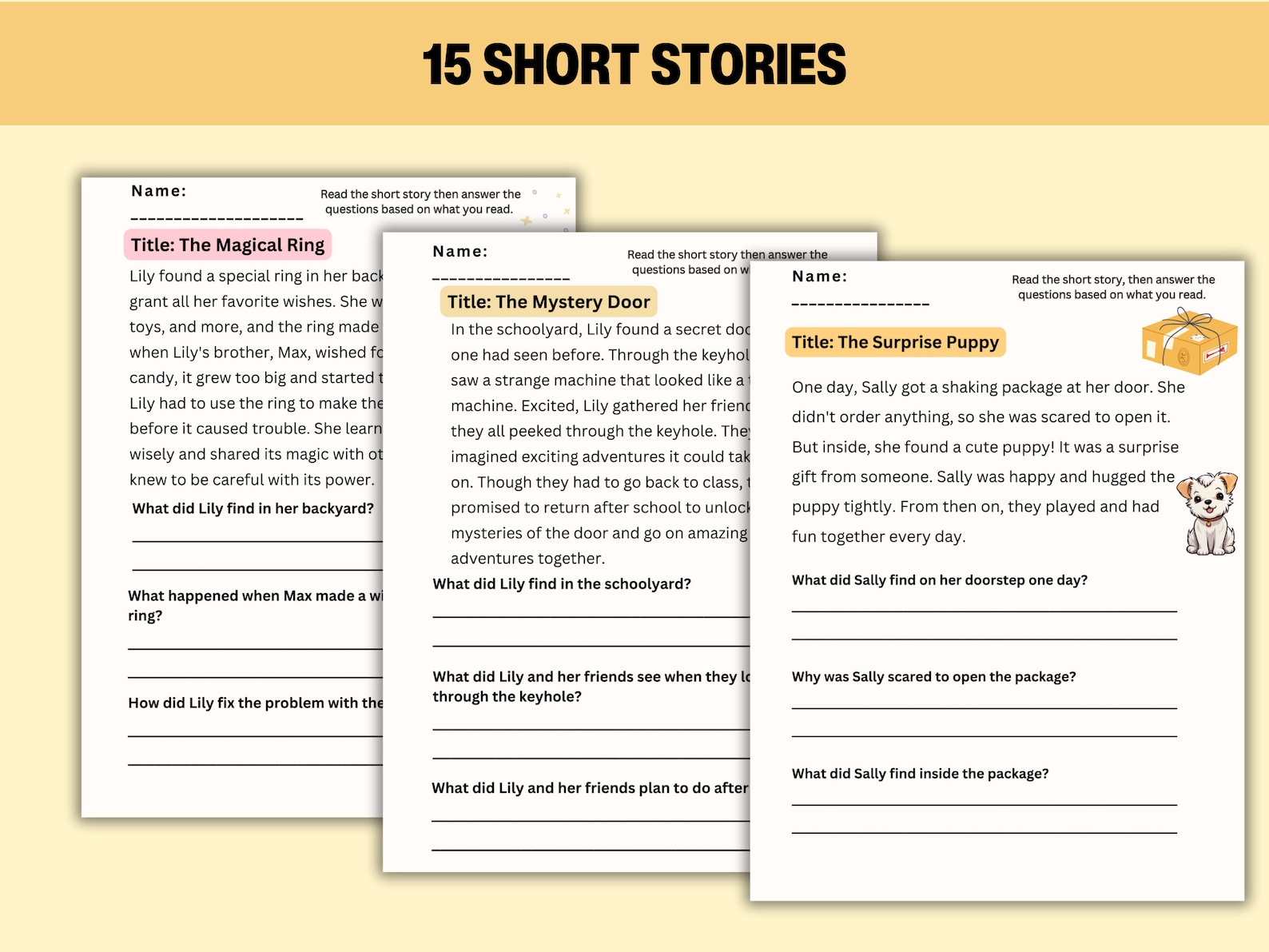 First Grade Reading Comprehension Worksheets 1st Grade Short Stories ...