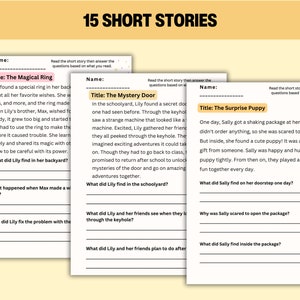 First Grade Reading Comprehension Worksheets 1st Grade Short Stories ...