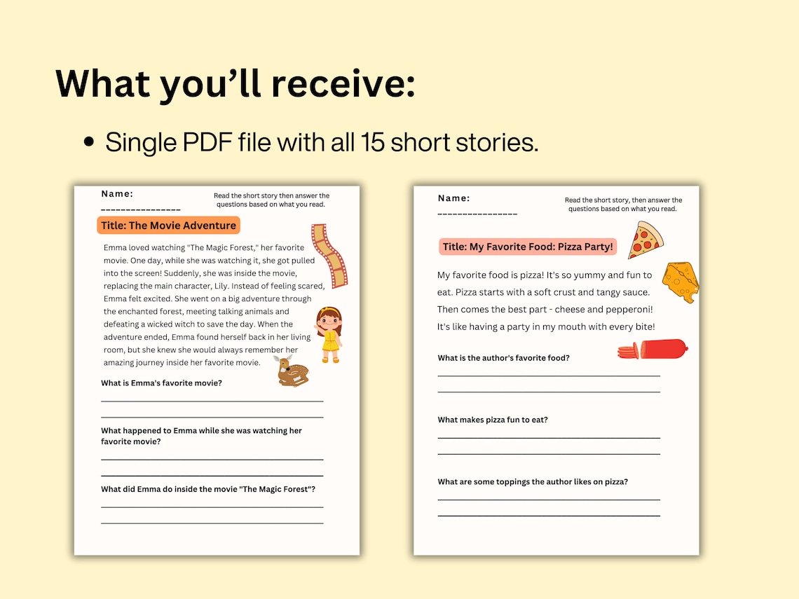 First Grade Reading Comprehension Worksheets 1st Grade Short Stories ...