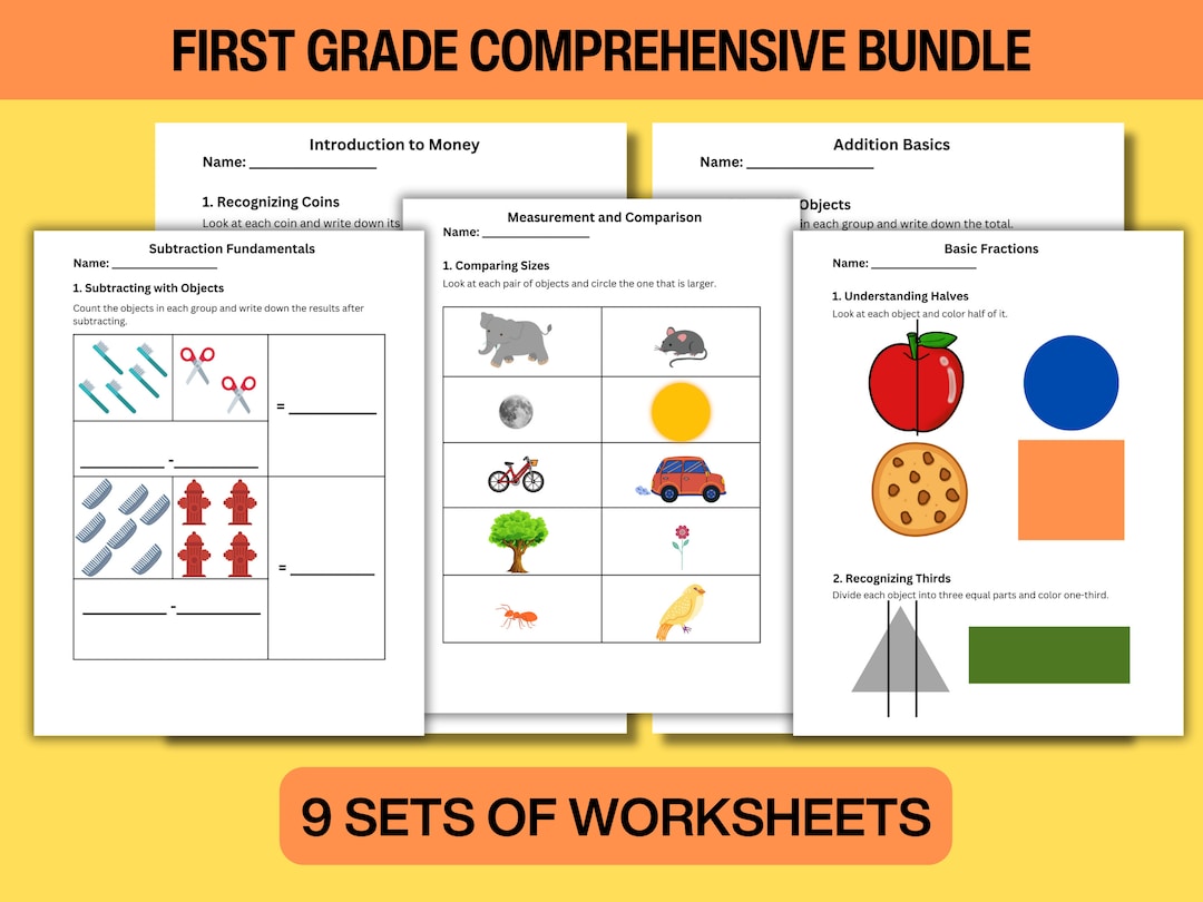 First Grade Review Worksheets Bundle | Printable 1st Grade Worksheets ...