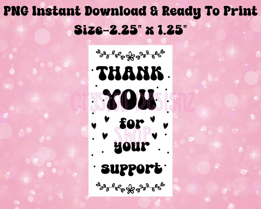 Thank You for Your Support Sticker Designs Thermal Stickers Small ...