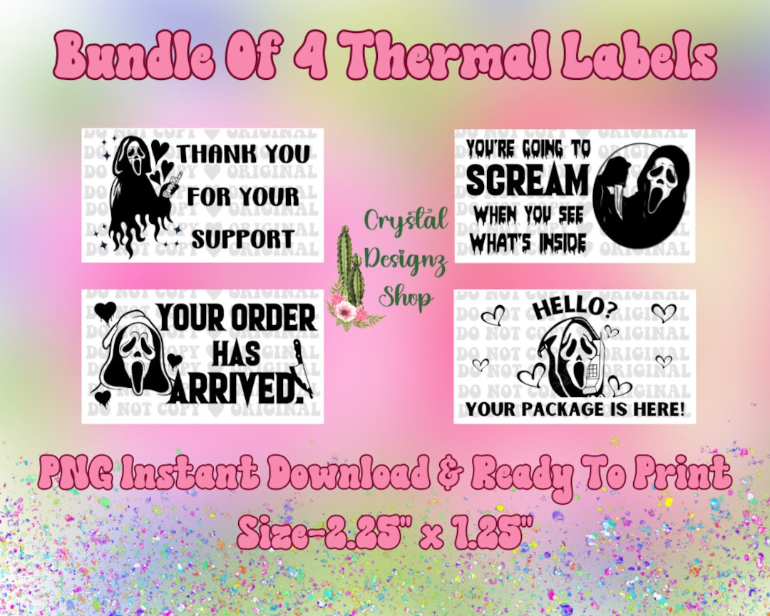 Horror Bundle Thermal Labels Horror Stickers Digital Downloads Small ...