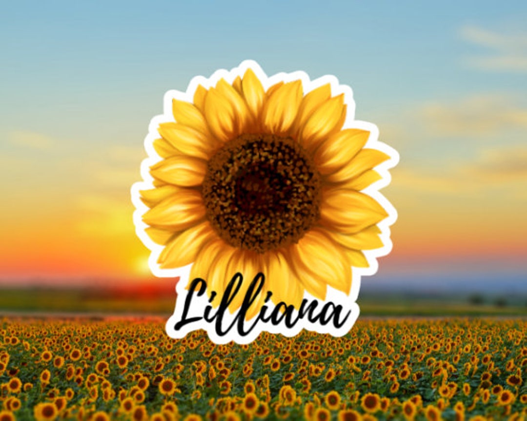 Personalized Sunflower Sticker Die-cut Floral Design Customized Die Cut ...