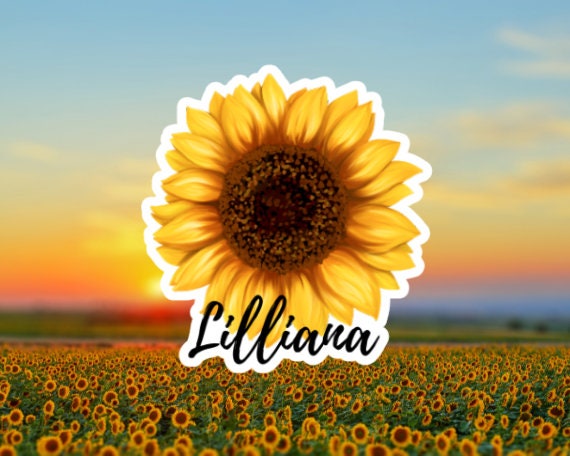 Personalized Sunflower Sticker Die-cut Floral Design Customized Die Cut ...