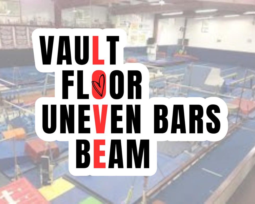 Vault Floor Bars Beam Gymnastics Sticker Gymnast Stanley Water Bottle ...