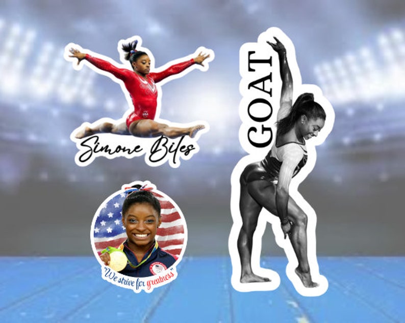 Simone Biles GOAT Gymnastics Sticker Collection for Gymnast Gift for ...