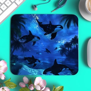 Orca Whale Vaporwave Frutiger Aero Y2k Aqua MOUSE PAD for Computer ...