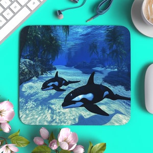 Orca Whale Vaporwave Frutiger Aero Y2k Aqua MOUSE PAD for Computer ...