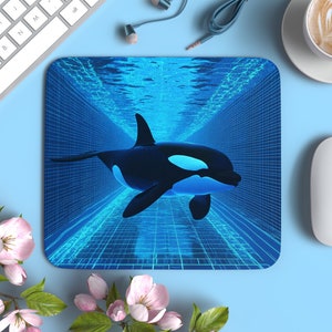 Orca Whale Vaporwave Frutiger Aero Y2k Aqua MOUSE PAD for Computer ...