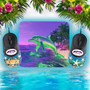 Dolphin Vaporwave Frutiger Aero Y2k Aqua MOUSE PAD for Computer - USB ...