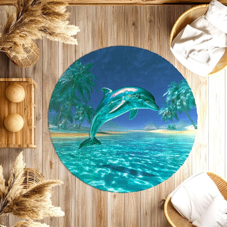 Frutiger Aero Beach Dolphin Rug, Y2k Cyber Core, 2000s Bedroom, Beach ...
