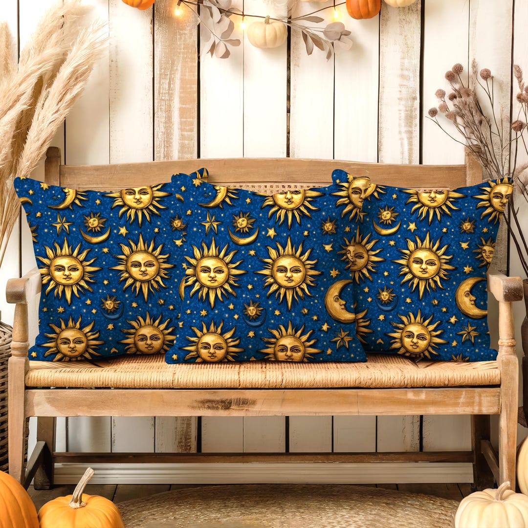 Whimsigoth Sun and Moon Pillow Case Decor, 90s Celestial Decor ...