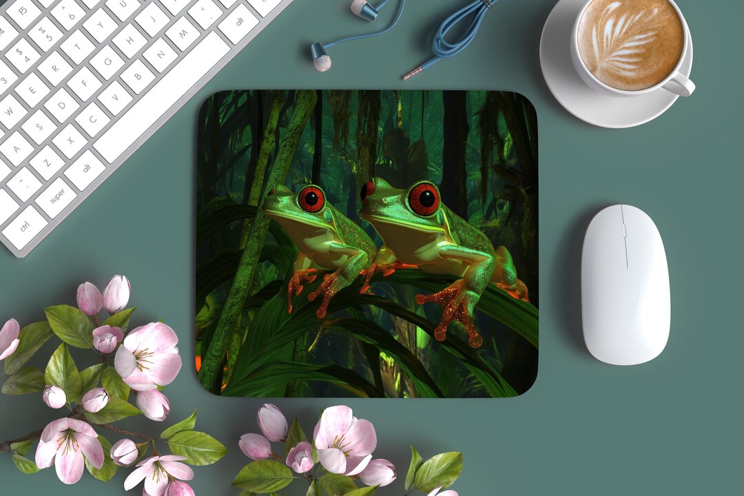 Frog Vaporwave Y2k Gaming MOUSE PAD for Computer - Zoo Gift, Animal ...