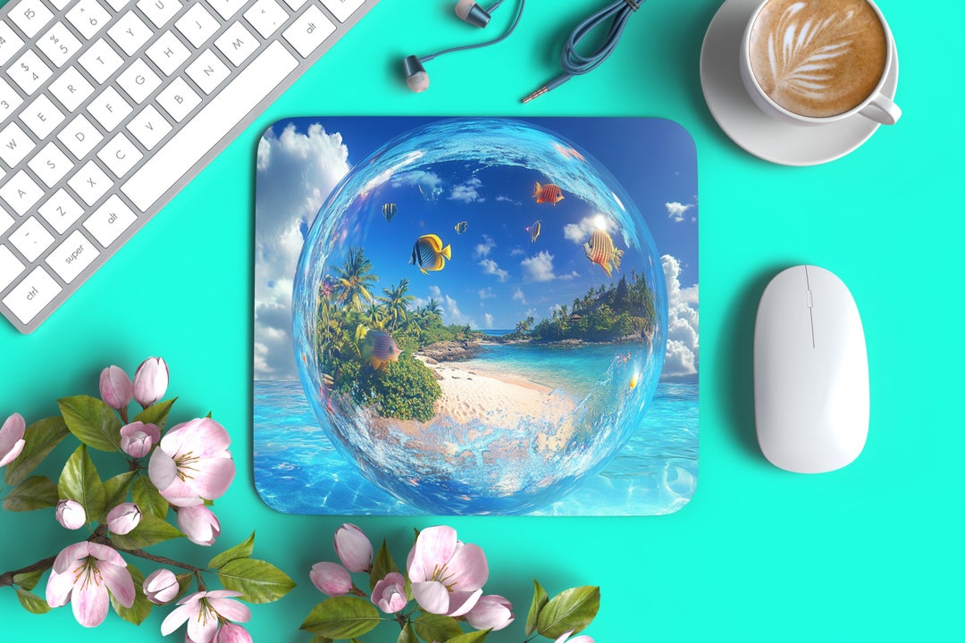 Tropical Vaporwave Frutiger Aero Y2k Aqua MOUSE PAD for Computer - USB ...
