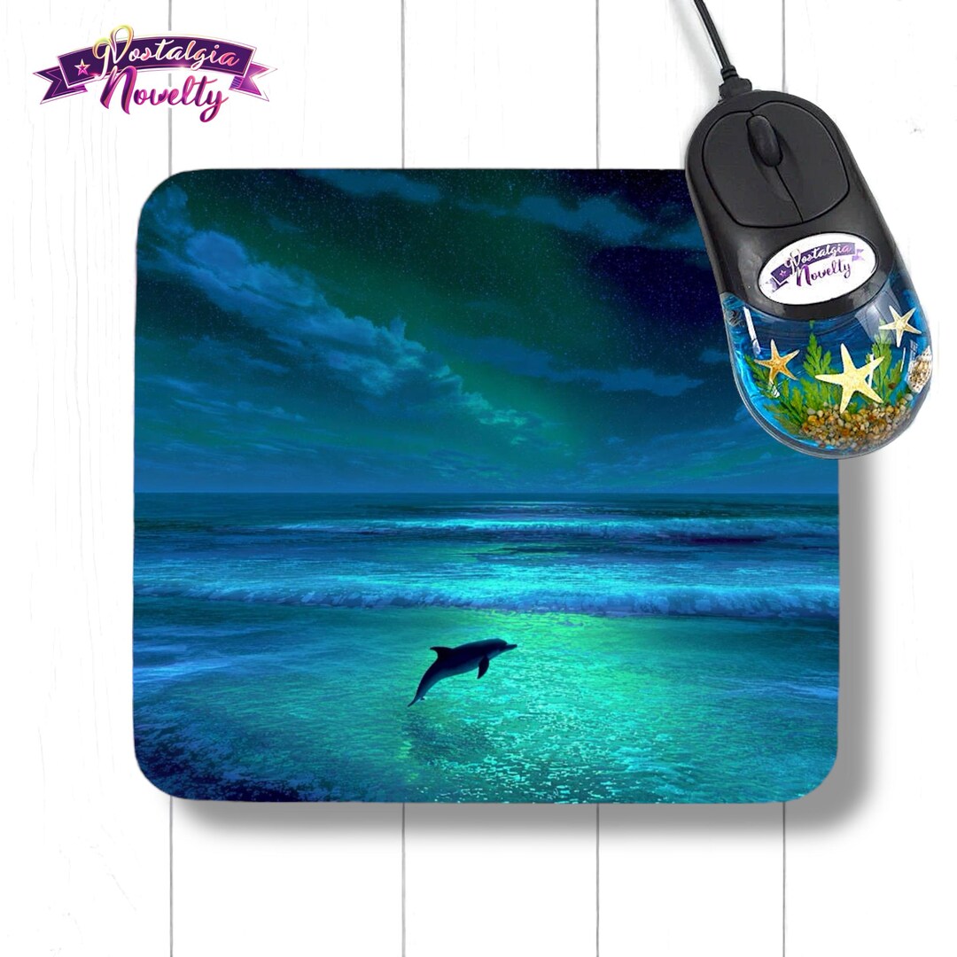 Tropical Frutiger Aero Dolphin Mouse Pad: Y2K Ocean Decor - Etsy
