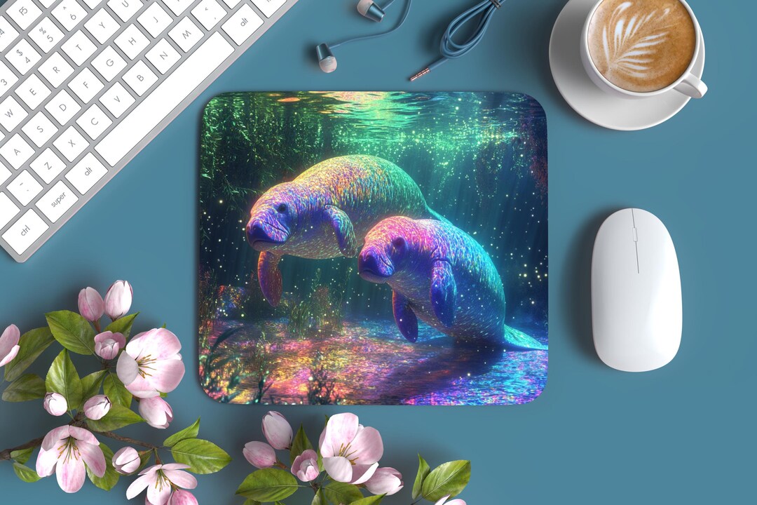 Magical Vaporwave Manatee Y2k MOUSE PAD for Computer - USB, Y2K ...