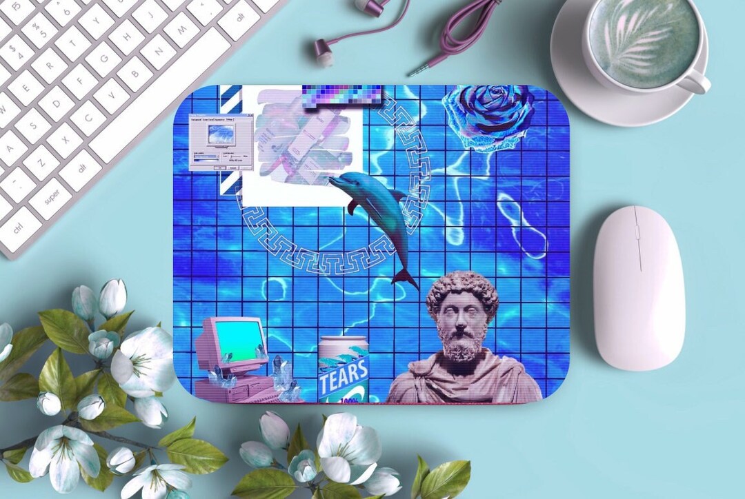 Water Vaporwave Frutiger Aero Y2k Aqua MOUSE PAD for Computer - USB ...