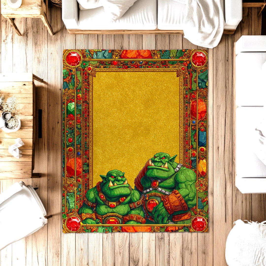 Ogre Troll Pixel Rug: Vintage Y2K Fantasy Decor - Etsy