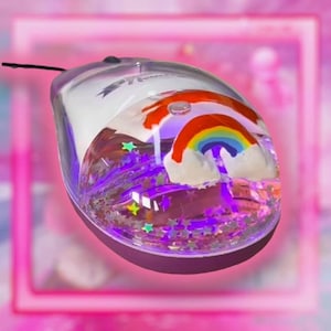 Purple LIQUID AQUA Mouse for Computer With Rainbow Floater- USB, Y2K ...