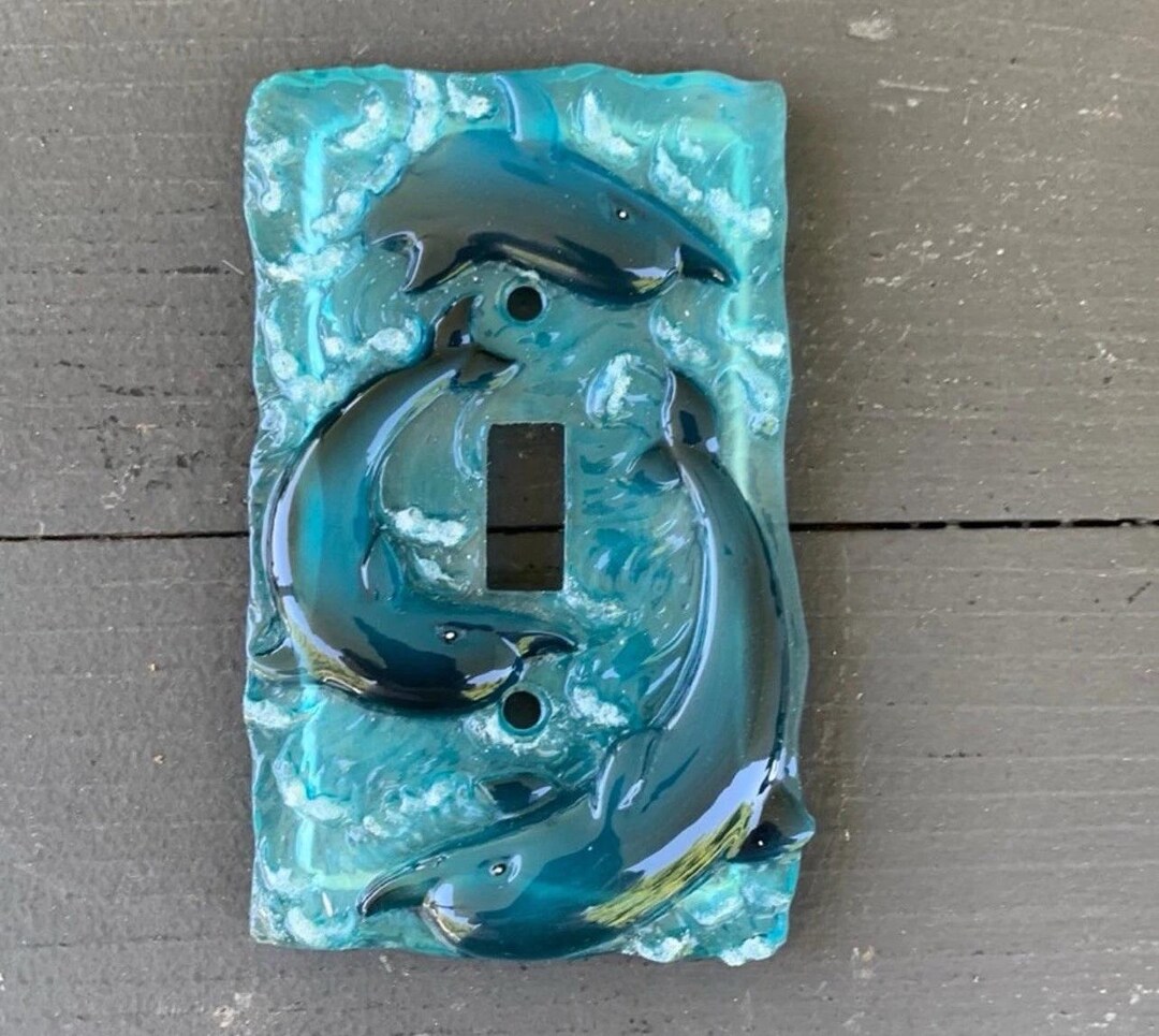 Vintage Frutiger Aero Dolphins Switchplate Light Plate Ocean Bedroom ...