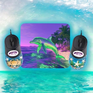 Dolphin Vaporwave Frutiger Aero Y2k Aqua MOUSE PAD for Computer - Y2K ...
