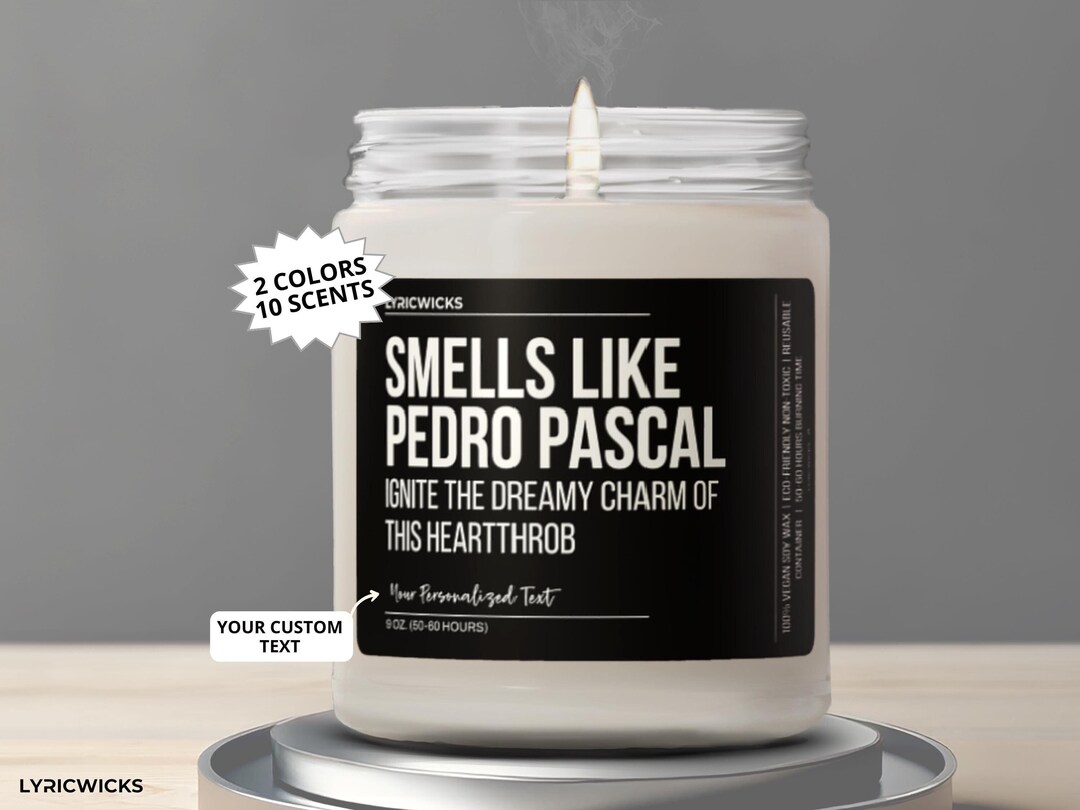 Pedro Pascal Candle | Funny Fan Gift, Personalized Label - Etsy