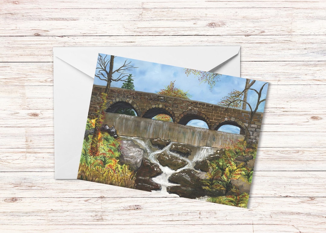 Stone Bridge Note Card: 5 X 7 Blank Connecticut Fall Scenery, Case ...