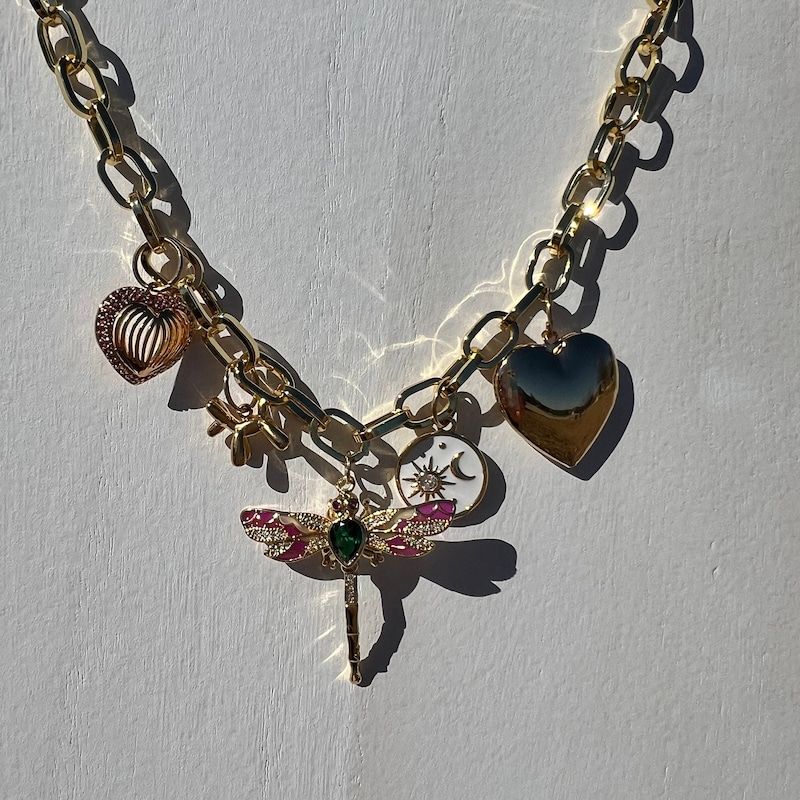 Chunky Charm Necklace - Etsy