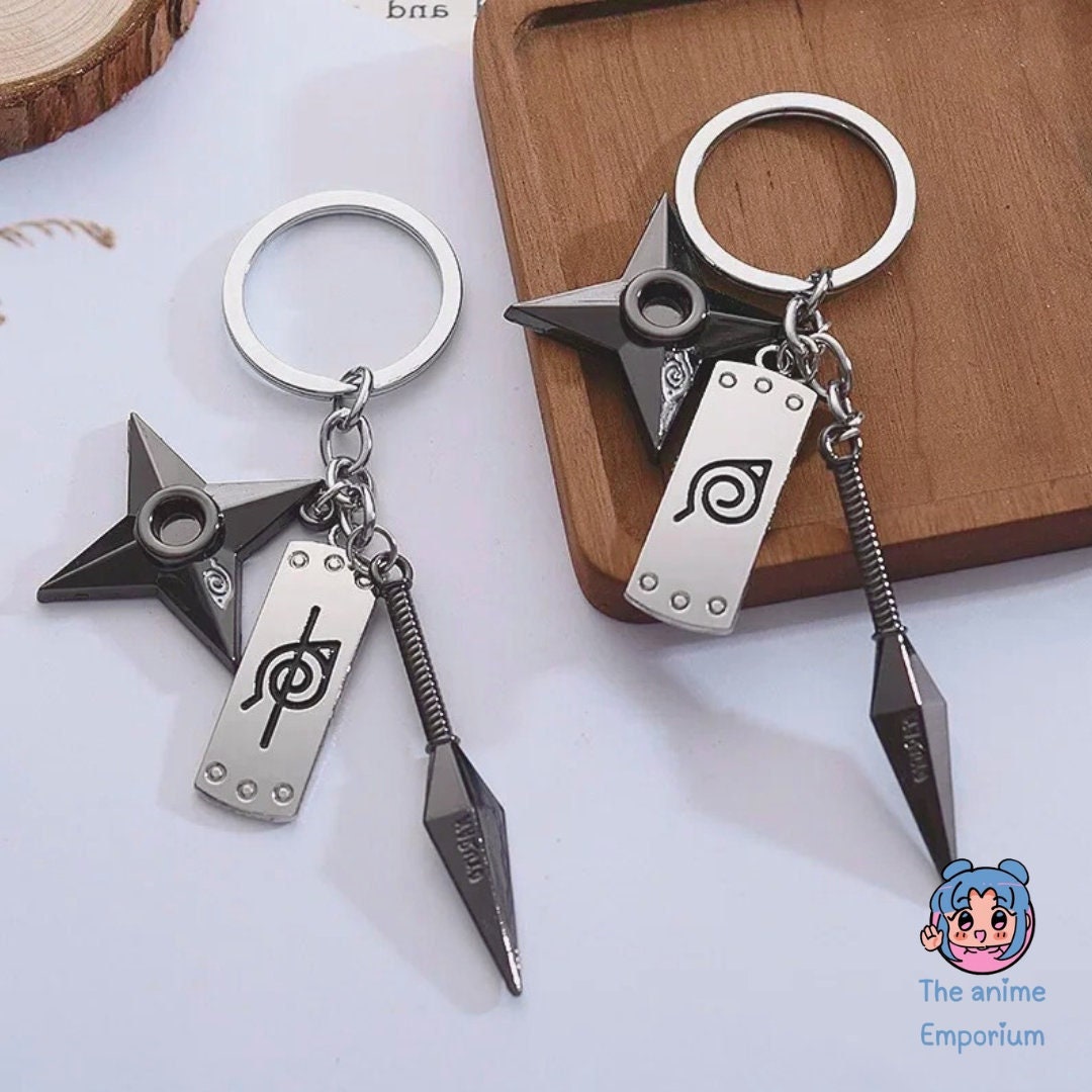 Naruto Anime Kunai Shuriken Konoha Ninja Keychain, Naruto Uzumaki ...