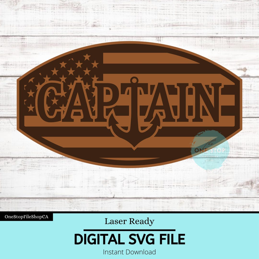 American Captain Hat Patch | Leather Patch Hats | Boats/boating SVG ...
