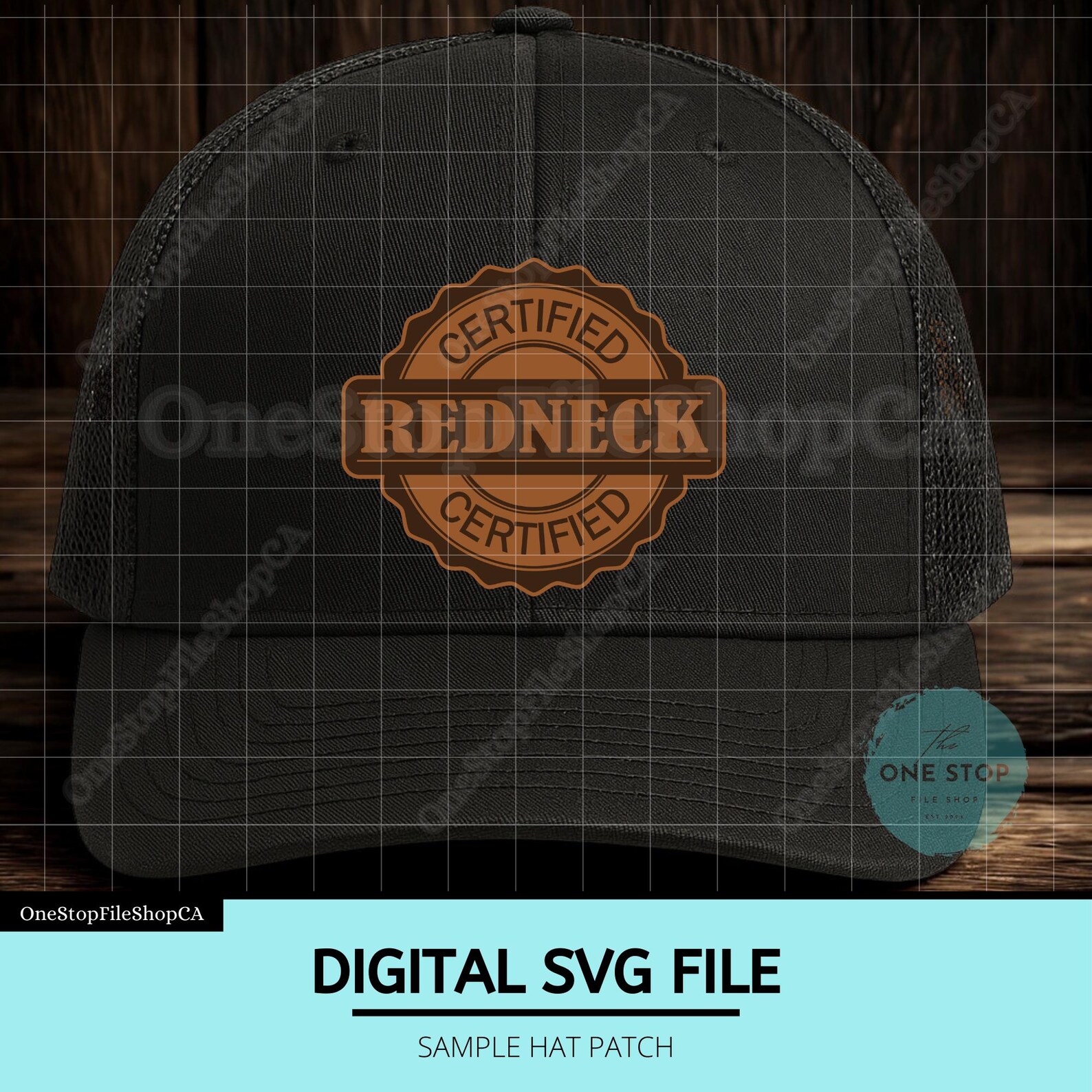 Certified Redneck SVG | Leather Patch Hat File | Redneck, America ...