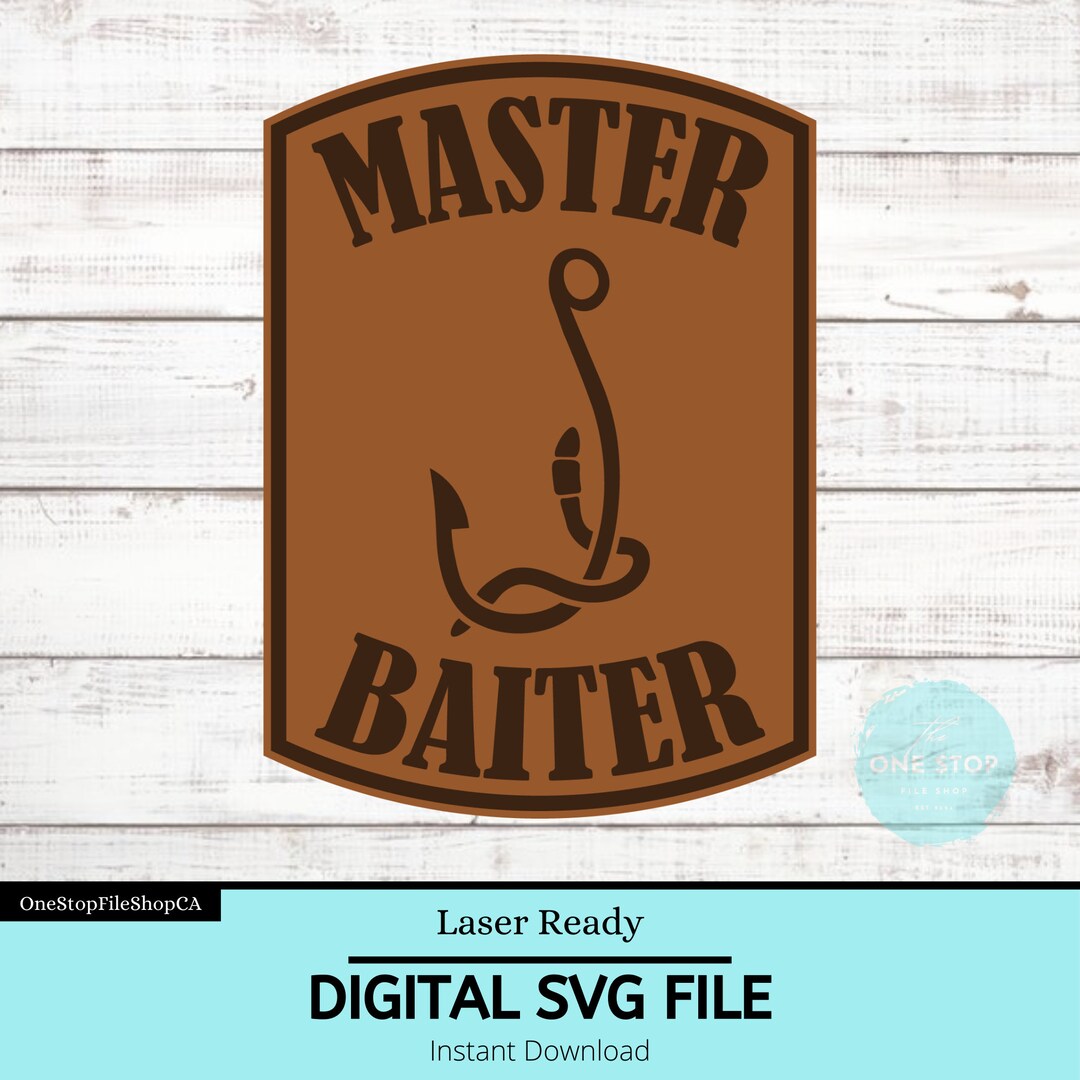 Master Baiter Leather Hat Patch File | Leather Patch Hats | Fishing Related Hat File | Instant ...