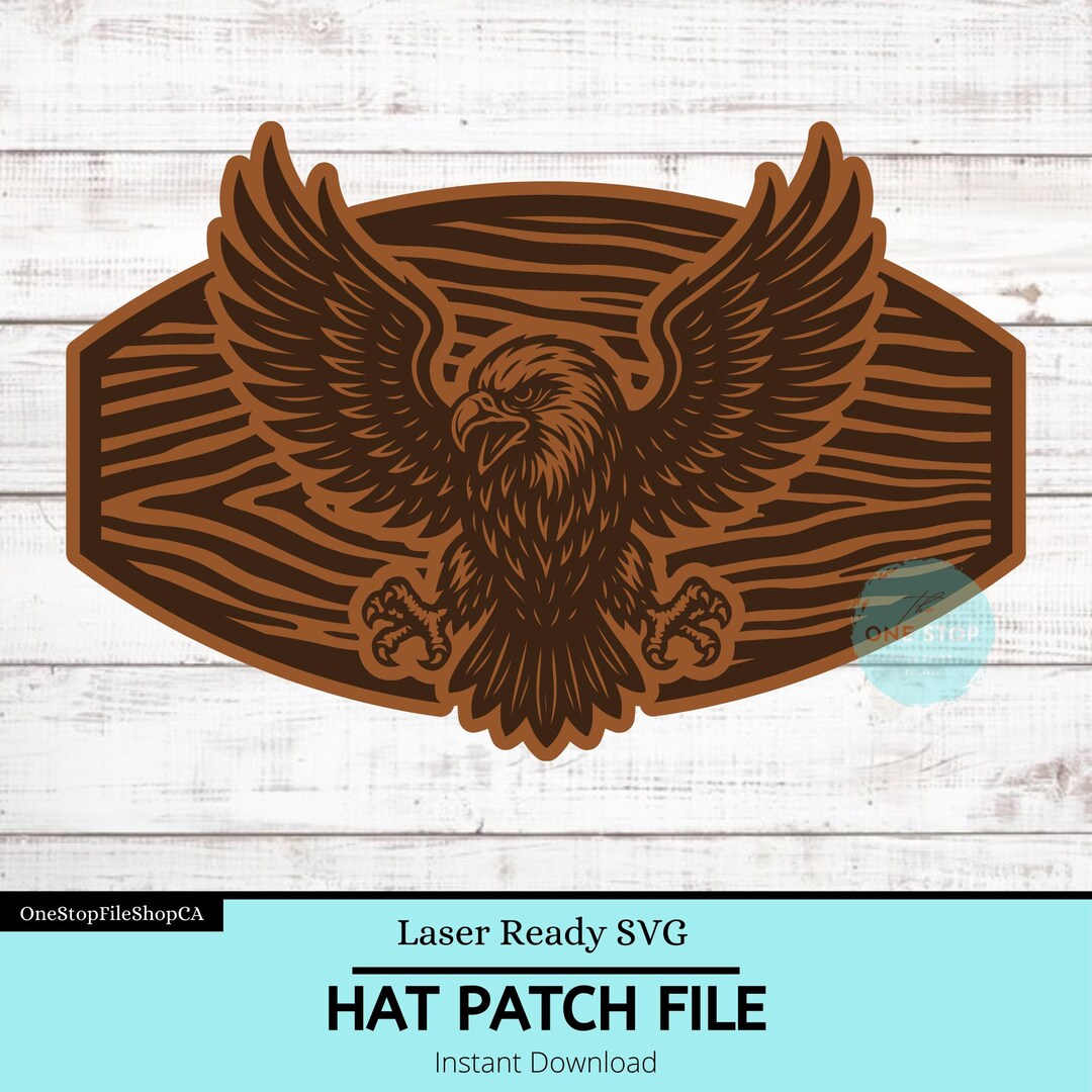 Soaring Eagle on Wood Grain Hat Patch | Nature, Freedom, American ...