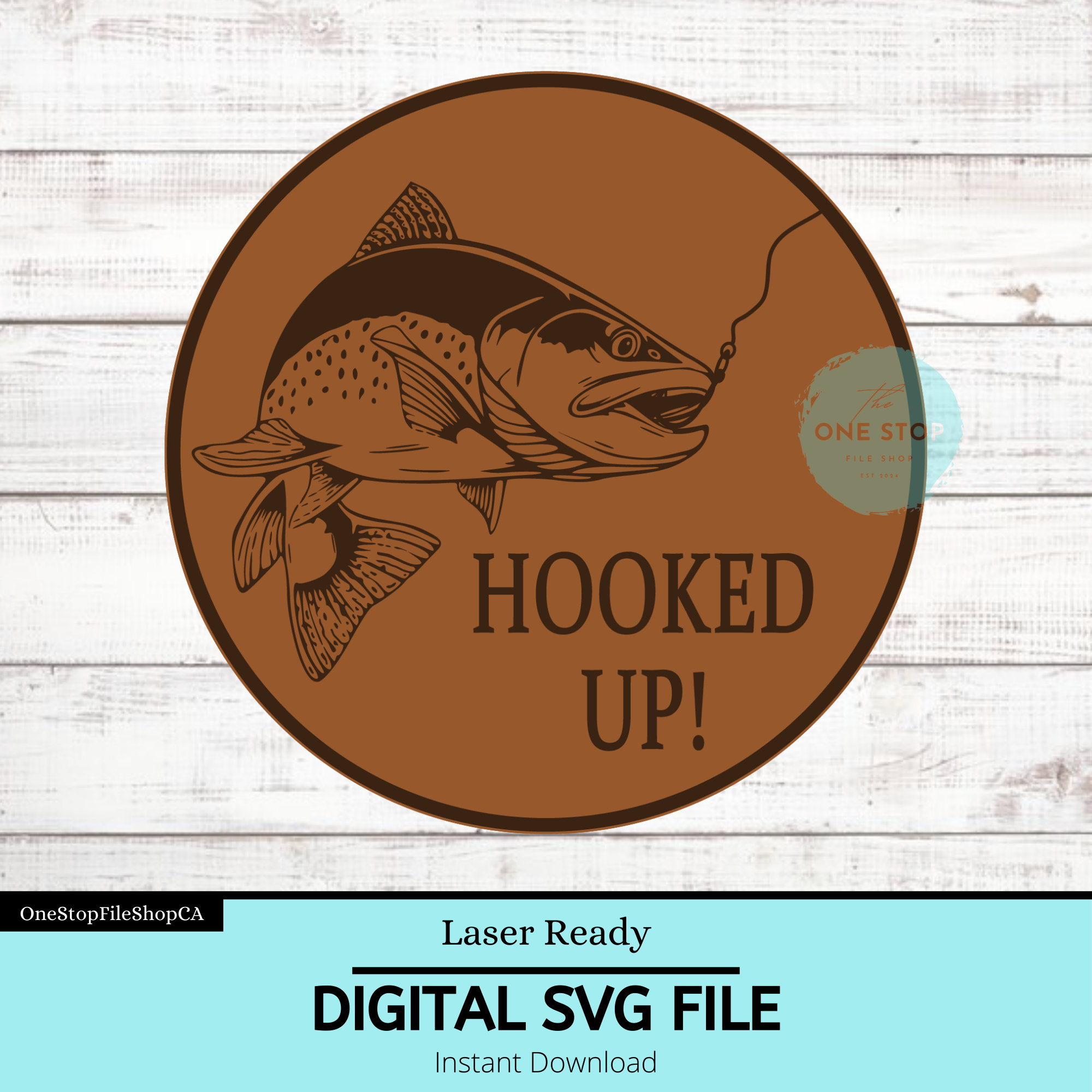 Fishing Leather Hat Patch SVG File | Leather Patch Hats | Fishing Hat ...
