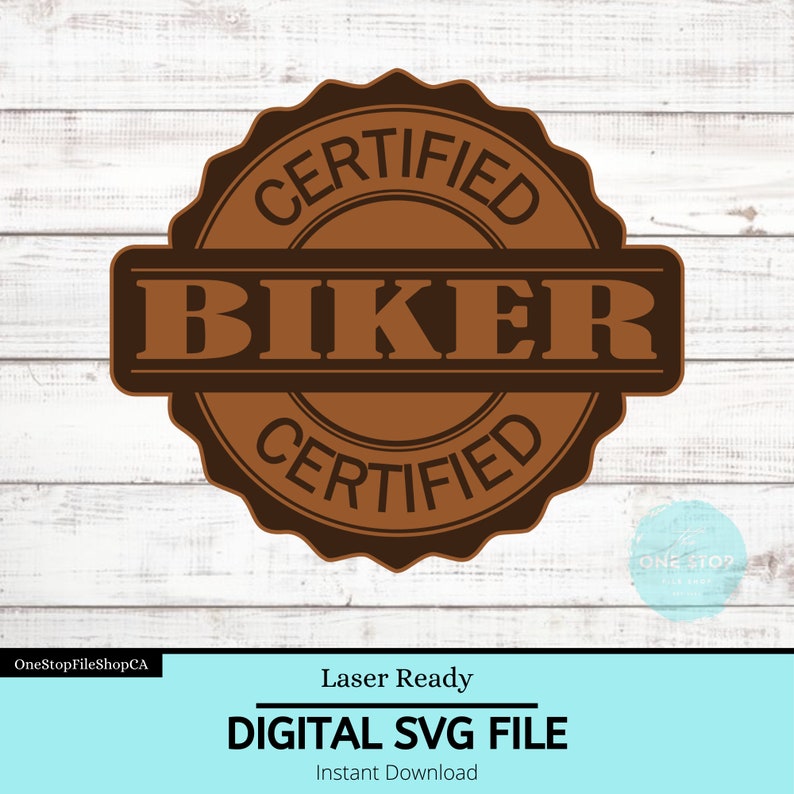 Certified Biker Hat Patch SVG File | Leather Patch Hats | Motorcycle ...