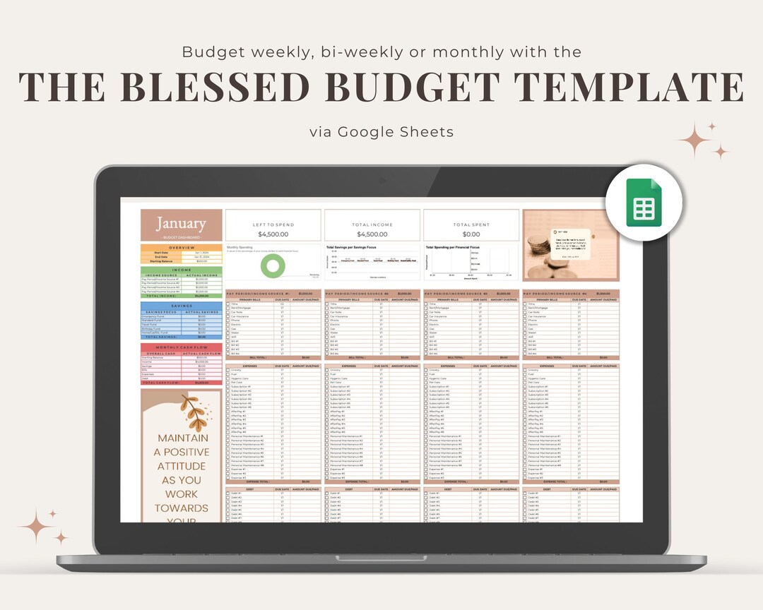 The Blessed Budget Template - Bi-weekly - Etsy