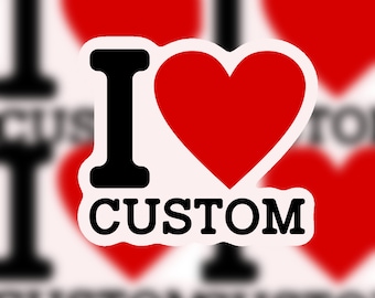 Custom I Heart Sticker Template Edit With Canva, I Love Custom Label ...