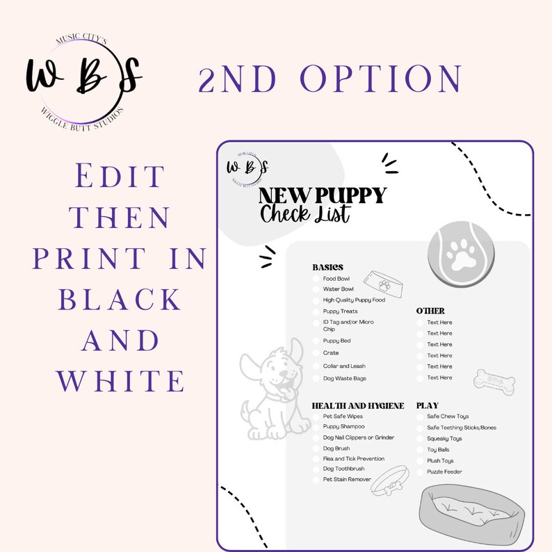 Printable New Puppy Checklist Bundle, Editable New Puppy Checklist, Pet ...
