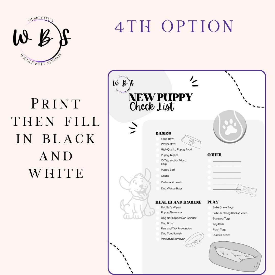 Printable New Puppy Checklist Bundle, Editable New Puppy Checklist, Pet ...