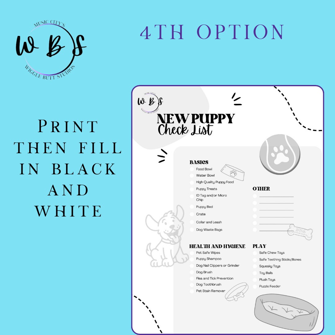 Printable New Puppy Checklist Bundle, Editable New Puppy Checklist, Pet ...