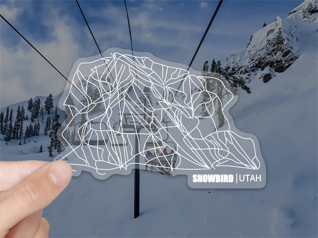 Snowbird - Utah - Ski Resort Sticker - 4" Clear Vinyl - Minimalist ...
