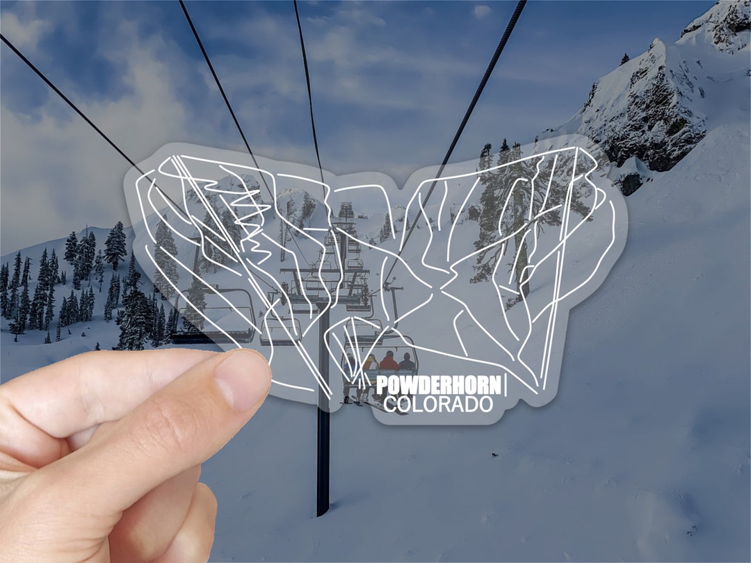 Powderhorn - Colorado - Ski Resort Sticker - 4" Clear Vinyl ...