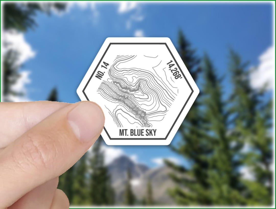 Mount Blue Sky - Colorado 14er Sticker With Topo Profile, Rank ...