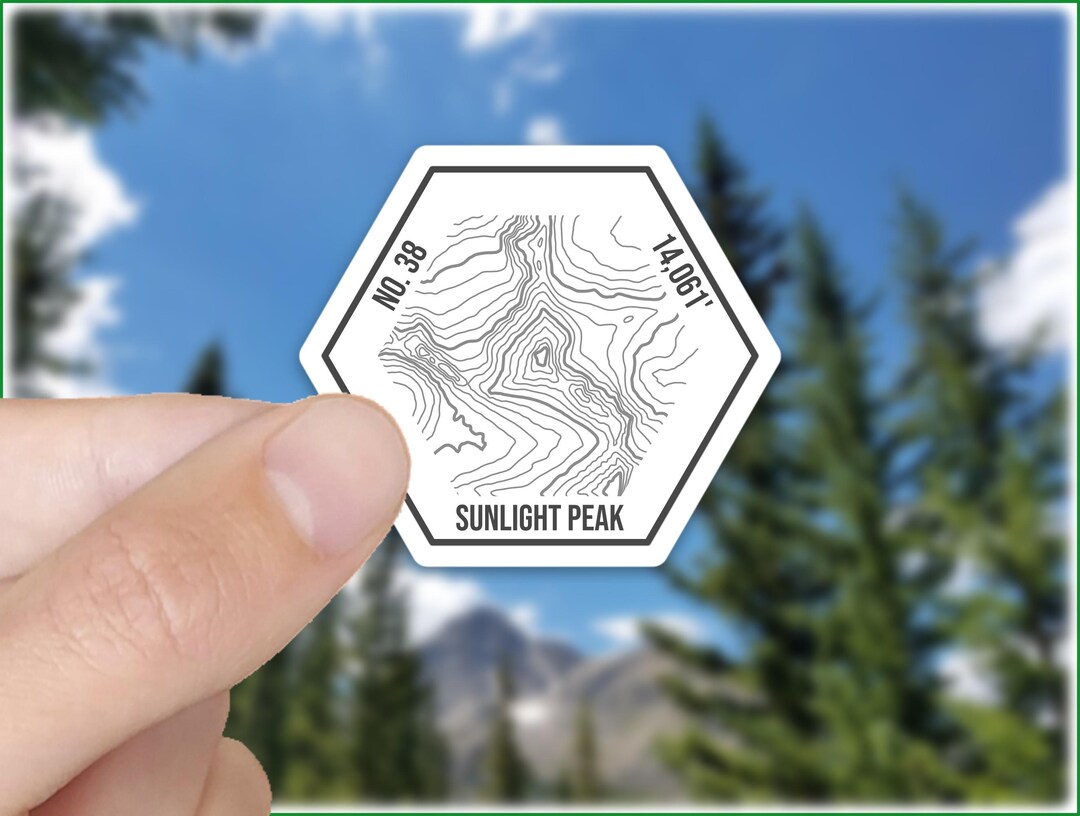 Sunlight Peak - Colorado 14er Sticker With Topo Profile, Rank ...