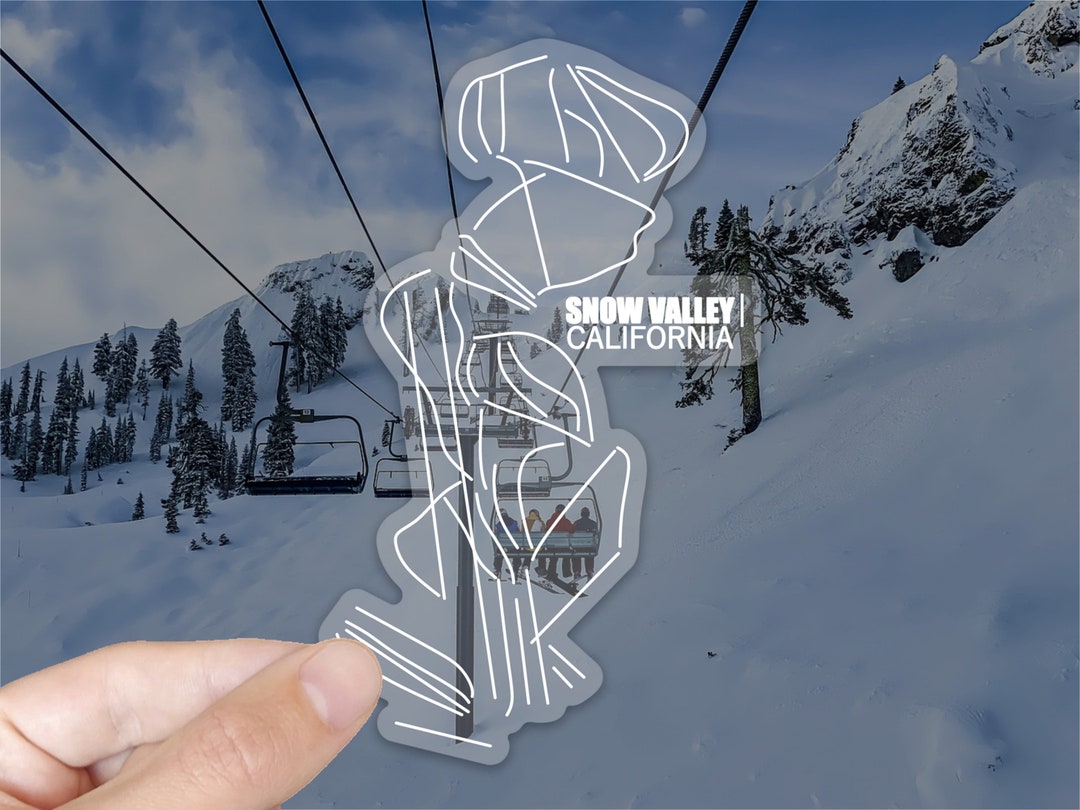 Snow Valley - California - Ski Resort Sticker - 4" Clear Vinyl ...