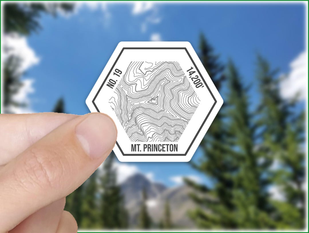 Mt. Princeton - Colorado 14er Sticker With Topo Profile, Rank ...