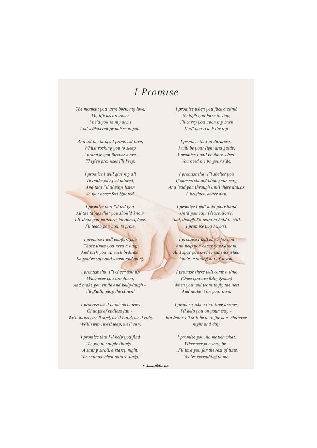 I Promise Poem Print, Parent to Child Wall Art (digital Download) - Etsy