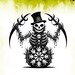 Gothic Style Snowman SVG File, Christmas Clipart Vector Silhouette ...